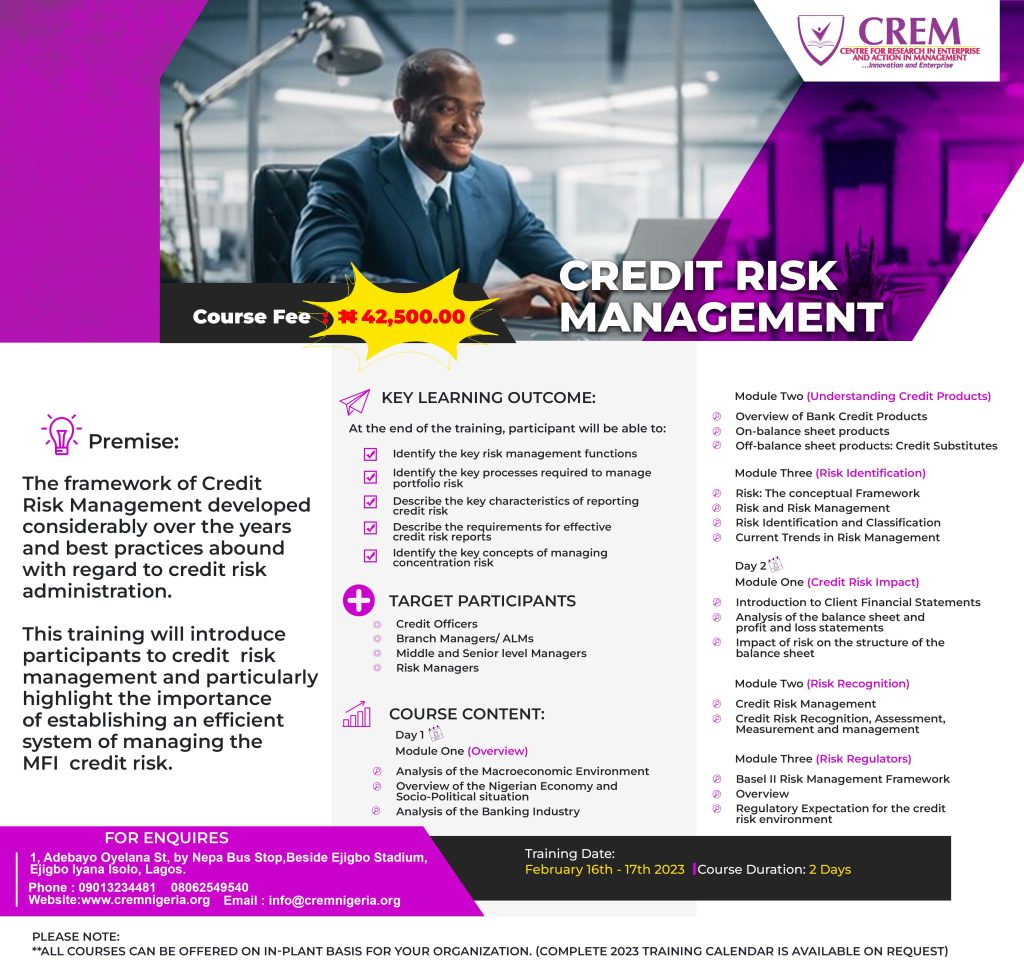 CREDIT RISK MANAGEMENT - CREM Nigeria